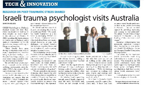Israeli Trauma Psychologist visits Australia - Hadassah Australia